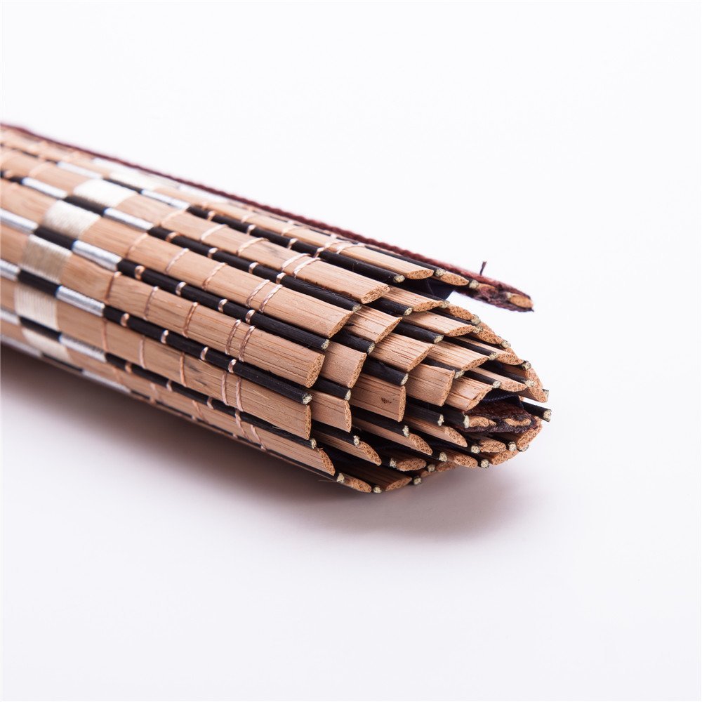 Bamboo Calligraphy Brush Holder Rollup Protection, 8 Compartments Pouch Organizer 36x36cm (14x14") - Large