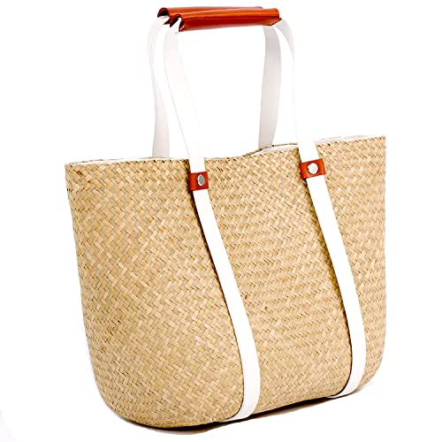 CM Comay Craft Straw Tote Bags For Women 14 in, Beach Bags For Women, Rattan Bag Oversized Beach Bag