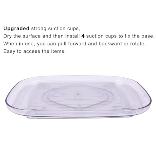 UPOGA Large Lazy Susan Rotating Turntable Organizer - for Kitchen, Pantry, Cabinet, Dining Table, Fridge, Countertop,Vanity - Spinning Food Storage Container for Spices, Condiments- Clear,15.9"x11.8"