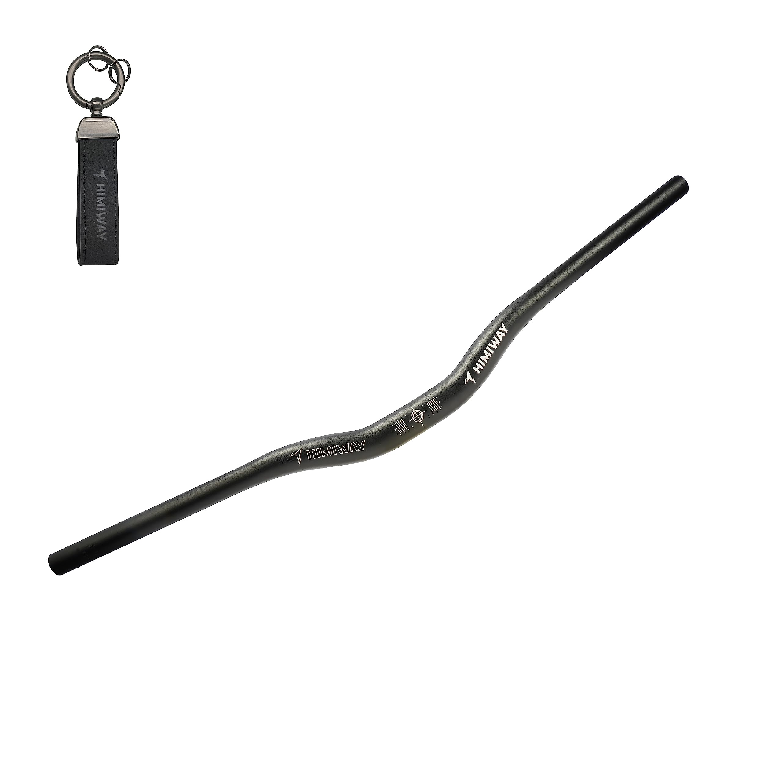 Himiway Mountain Bike Handlebars, Aluminum Alloy MTB Riser Bars Handlebar Rise 30mm Diameter 31.8mm Length 780mm Extra Long Black Bicycle Handlebar for Most MTB, Road Bike