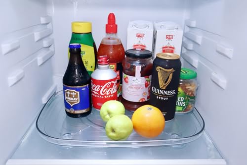 UPOGA Large Lazy Susan Rotating Turntable Organizer - for Kitchen, Pantry, Cabinet, Dining Table, Fridge, Countertop,Vanity - Spinning Food Storage Container for Spices, Condiments- Clear,15.9"x11.8"