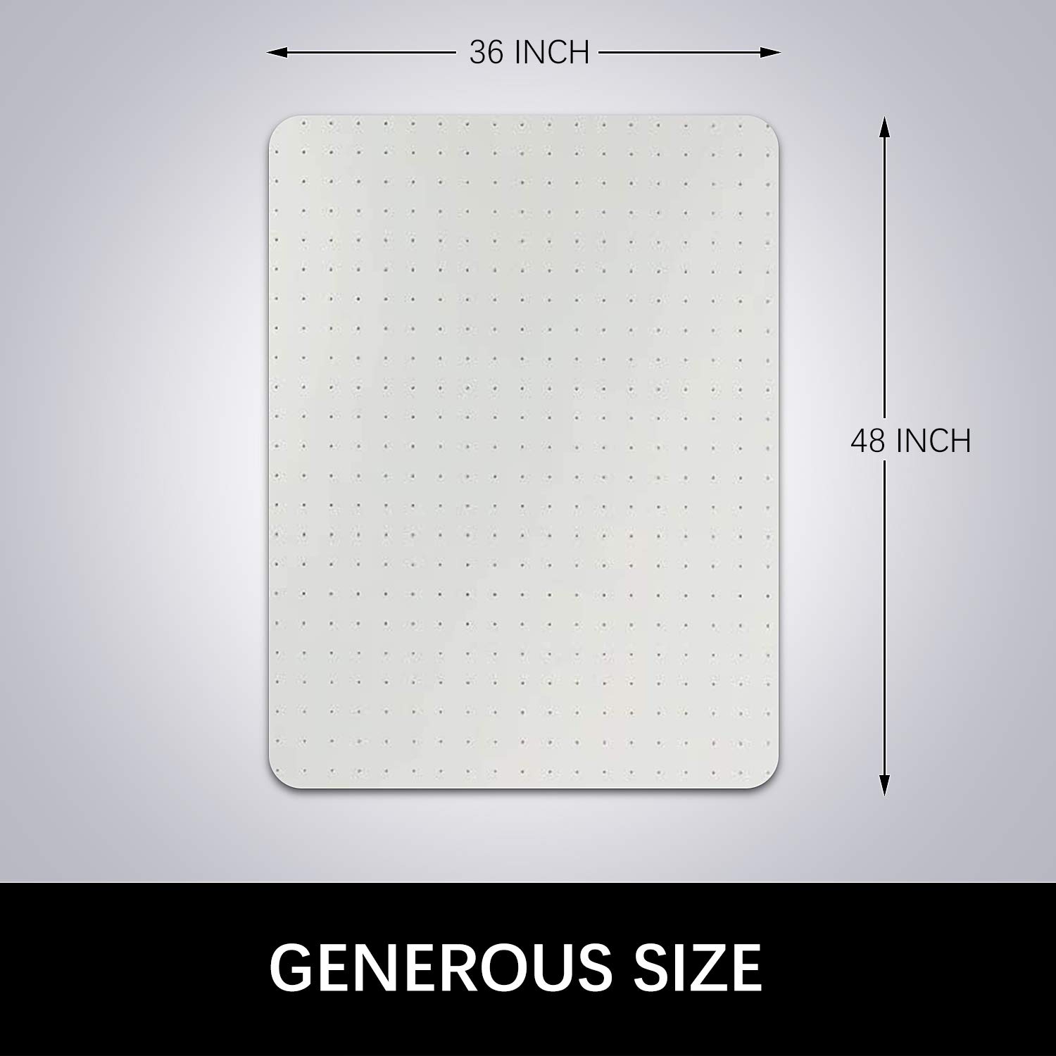Azadx Clear Office Chair Mat for Low, Standard and No Pile Carpeted Floors, Plastic Computer Desk Chair Mat on Carpet for Easy Rolling, Durable Carpet Protector Mat (36 x 48'' Rectangle)