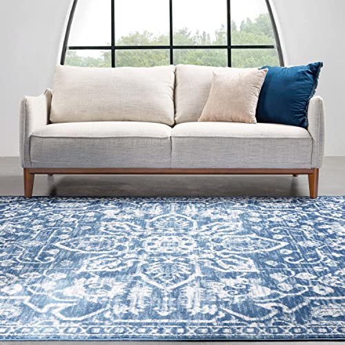 Well Woven Della Light Blue Vintage Medallion Pattern Area Rug (7'10" x 9'10")