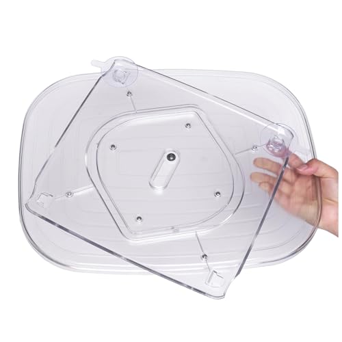 UPOGA Large Lazy Susan Rotating Turntable Organizer - for Kitchen, Pantry, Cabinet, Dining Table, Fridge, Countertop,Vanity - Spinning Food Storage Container for Spices, Condiments- Clear,15.9"x11.8"