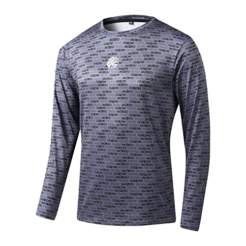 FORBEMK Men's Mountain Bike Shirts Long Sleeve MTB Jersey Quick Dry Downhill&Motocross BMX Shirts &Moisture-Wicking-AOP-Black-L