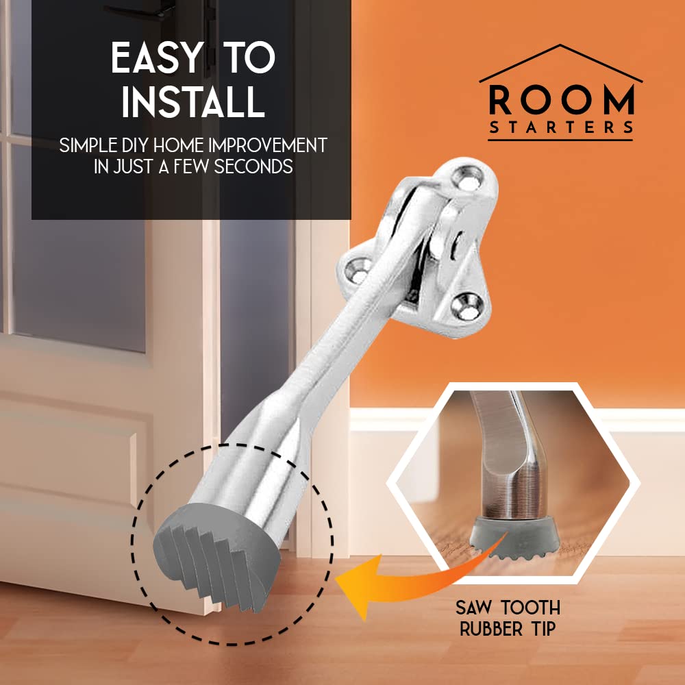 Kick Down Door Stop Ultra Grip Rubber Replacement Tip 10 Pack Threaded by ROOM STARTERS Style 2 (Gray, 10 Pack)