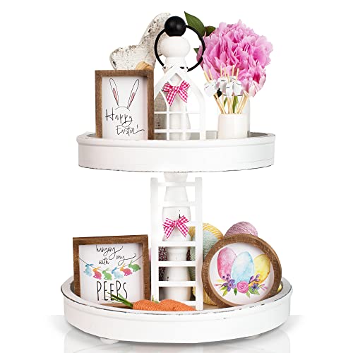 Beautiful Two Tiered Tray – Rustic Wooden Serving Tray Enhances Your Spring Decor - Perfect for Your Home Decorations