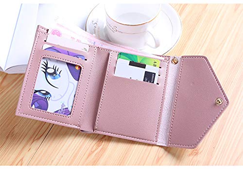 lomaifoer Small Wallet for Women,Ultra Slim Pu Leather Credit Card Holder Clutch Wallets for Women(pink)