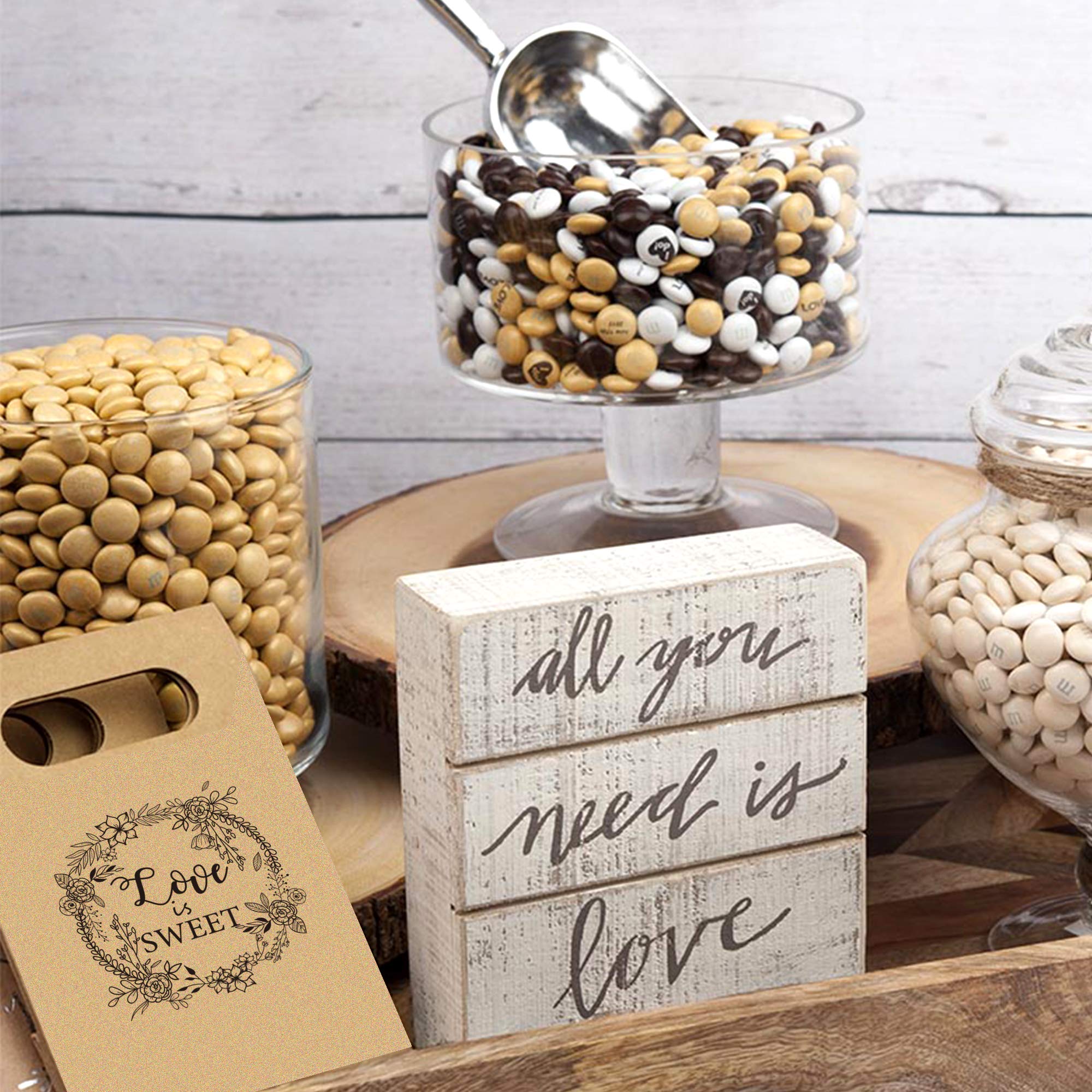 FRIDAY NIGHT Brown Craft Paper Bag with handled Craft Treat Bags 8.5 * 5.5 * 2.5 Inch for Wedding Party Business (50pcs