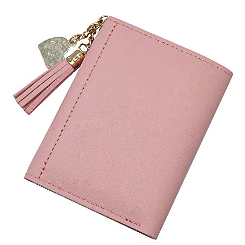 lomaifoer Small Wallet for Women,Ultra Slim Pu Leather Credit Card Holder Clutch Wallets for Women(pink)