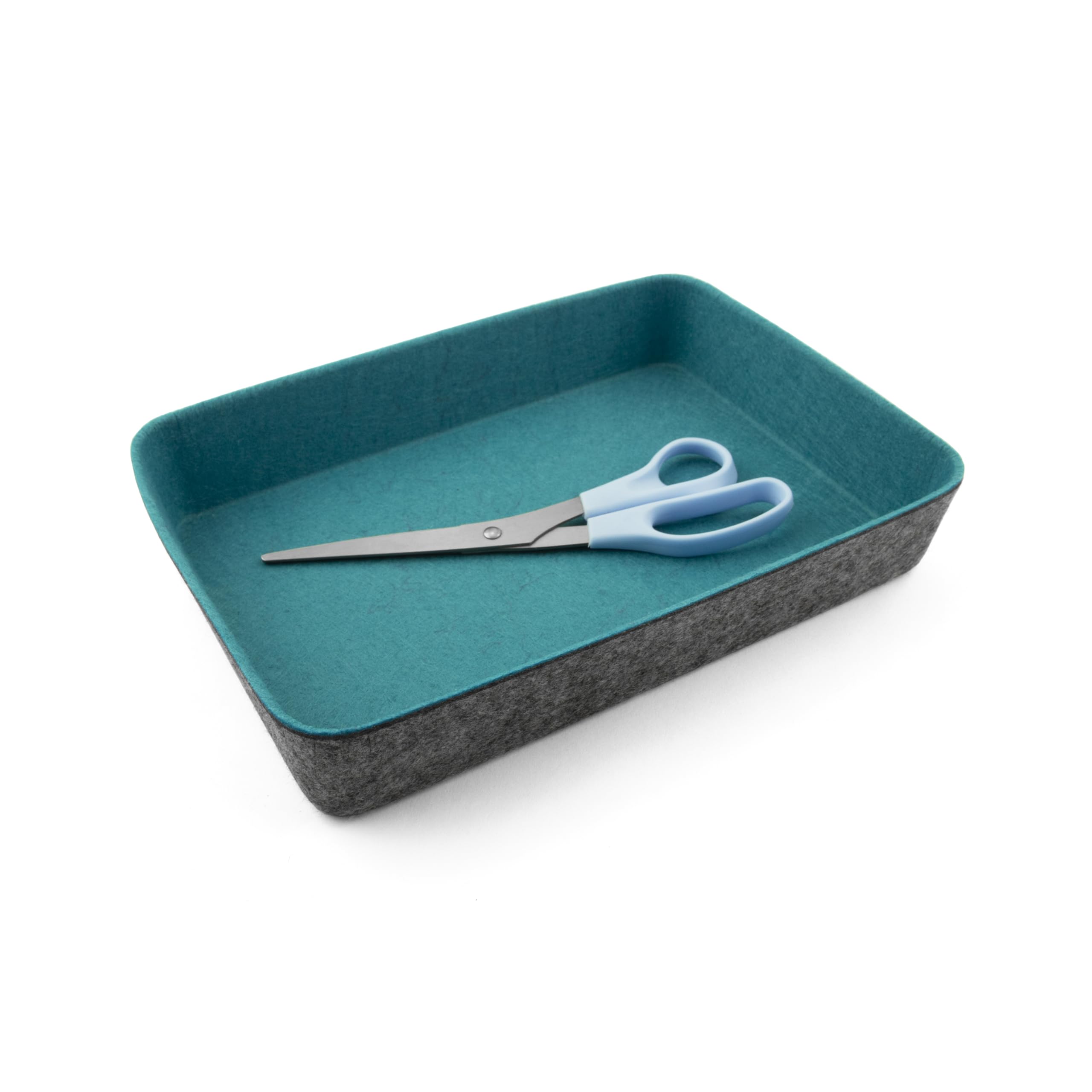 Three by Three Seattle Felt·Like·It! 10.5 x 7.5 Inch Felt Storage Bin for Office, Craft Room, Classroom, Living Room, Bedroom Storage (Charcoal)