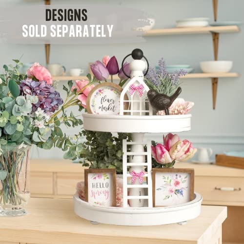 Beautiful Two Tiered Tray β Rustic Wooden Serving Tray Enhances Your Spring Decor - Perfect for Your Home Decorations