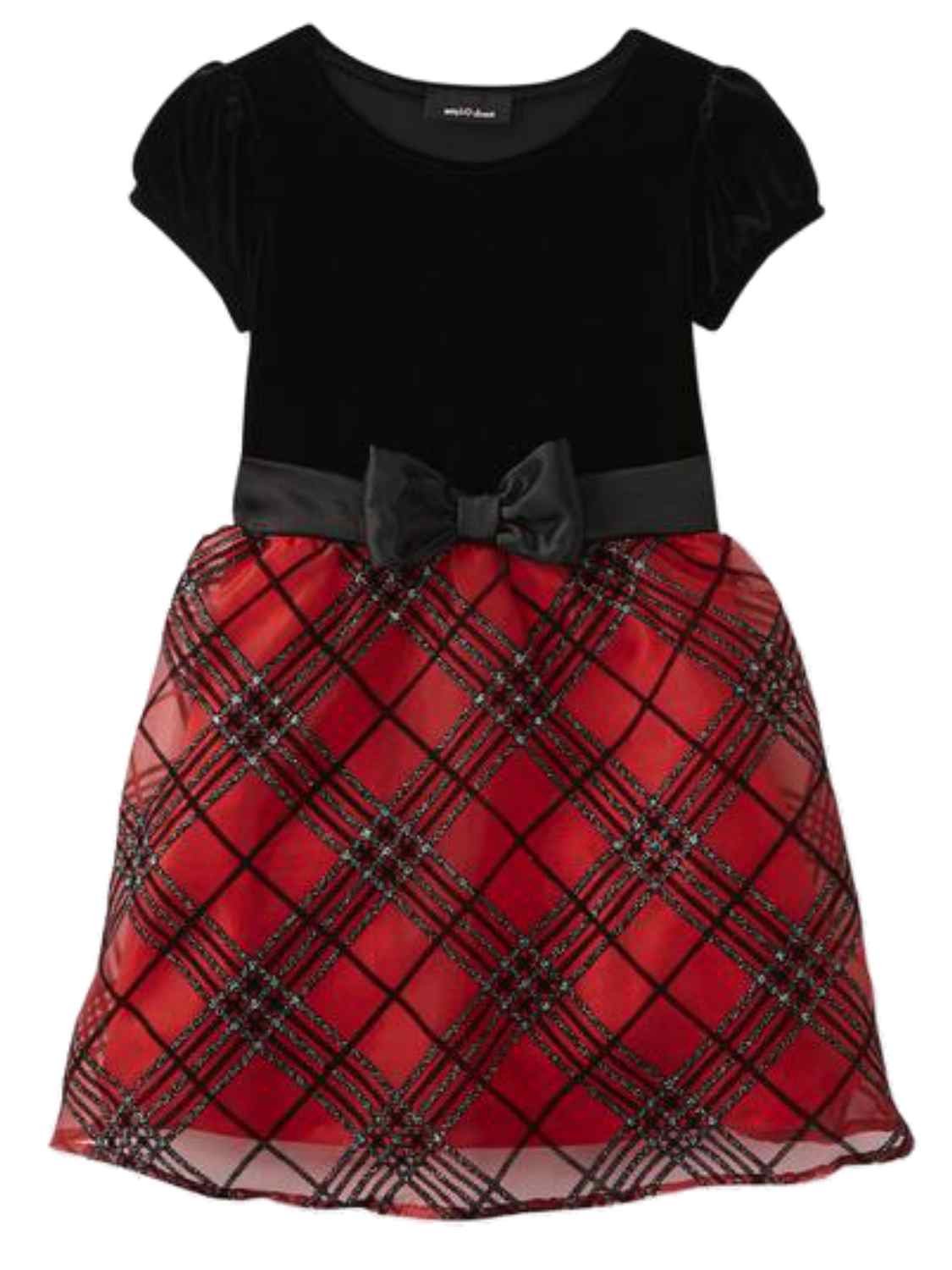 Amy's Closet Girls Red Red & Black Plaid Holiday Party Special Occasion Dress 4