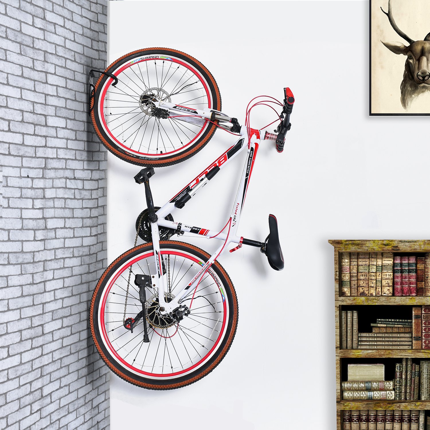 Auwey Bike Rack Garage Hanger Wall Mount Hook Rack Holder Bicycle Hanger Storage Vertical Bike Hook for Indoor Shed, Heavy Duty Holds up to 66 lb
