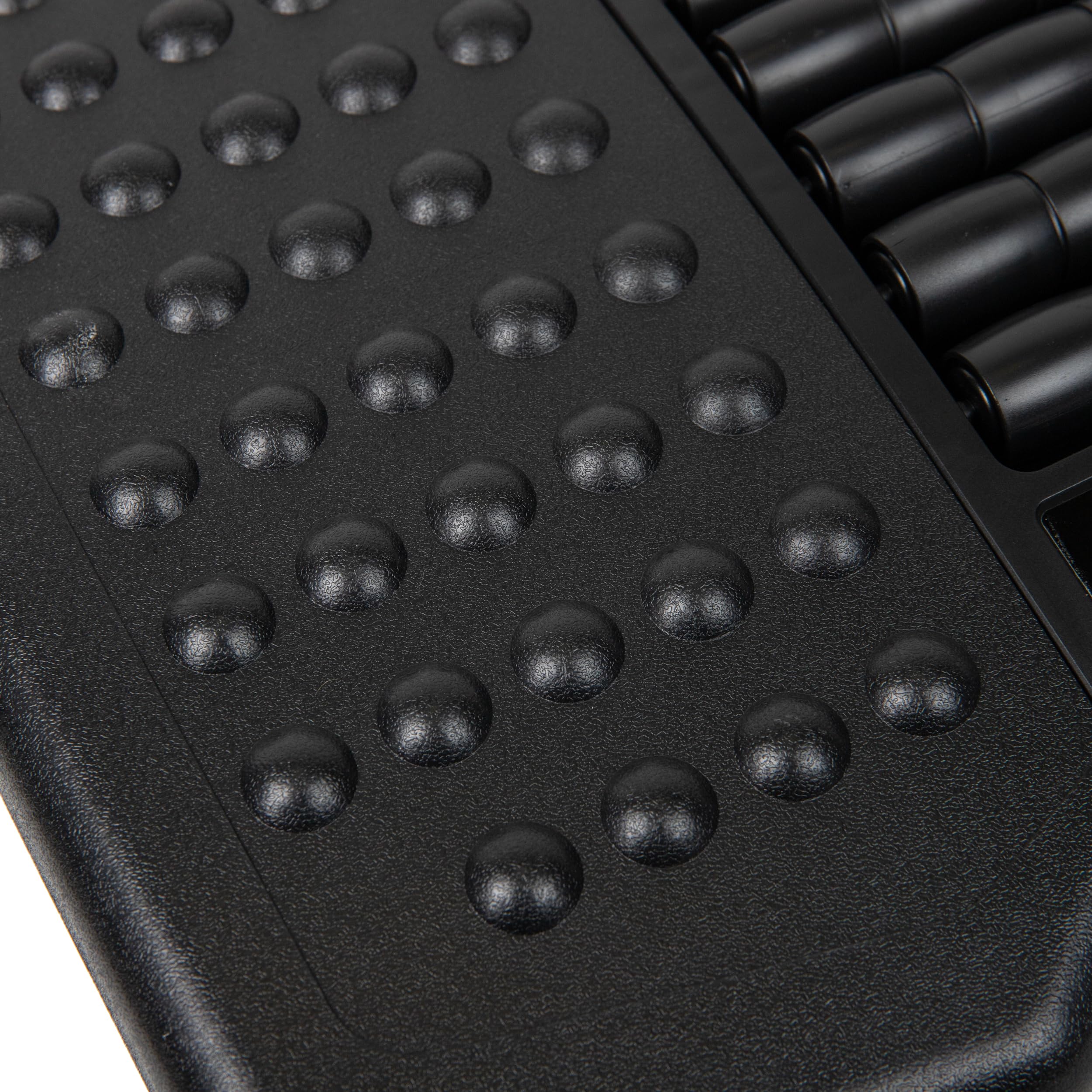 Mind Reader Adjustable Height Ergonomic Foot Rest with Massage Rollers, Black