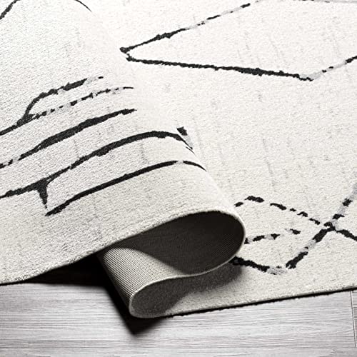 Hauteloom Maguyam Living Room, Bedroom Machine Washable Area Rug - Black, Gray - 9'3" x 12'