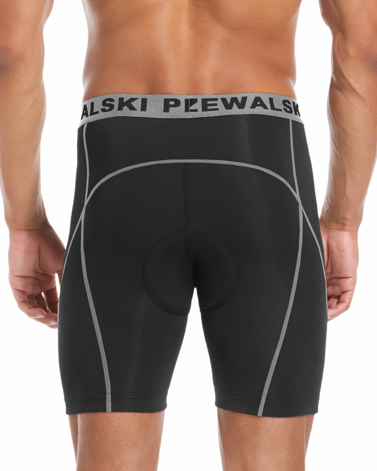 Przewalski Mens Cycling Underwear Shorts 4D Padded Bike Undershorts Bicycle MTB Liner Shorts with Silicone Leg Grippers Grey