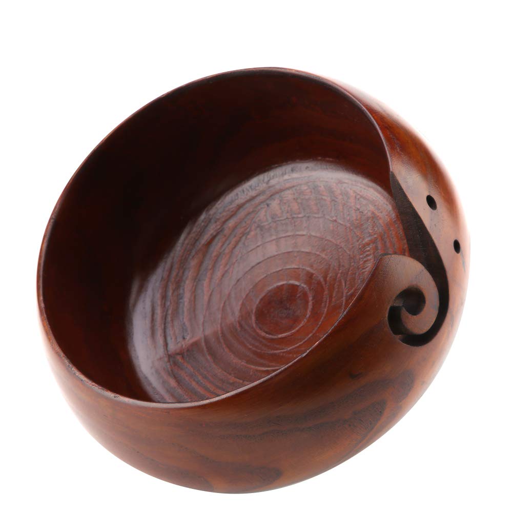Rodipu Natural Wooden Yarn Bowl Storage Base for Knitting Crochet Organizer Holder GL