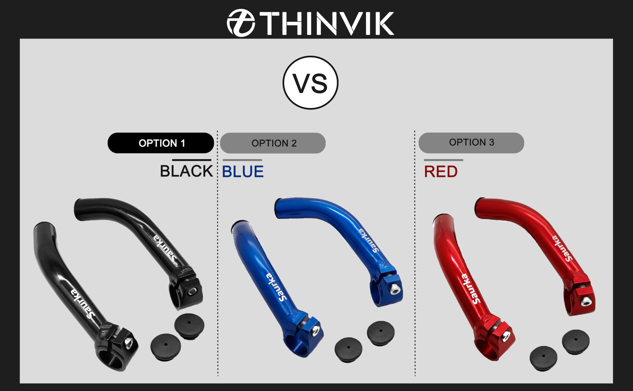 Thinvik Bike Bar Ends, Aluminium Alloy MTB Bicycle Handlebar Ends, Bike Bar Extender for Mountain Bike, Black