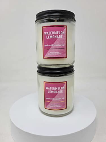 Bath and Body Works 2 Piece Pack (7oz/198g ) Watermelon Lemonade Single Wick Scented Candle
