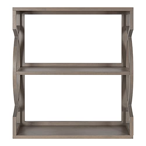 Kate and Laurel Raines Farmhouse 3-Tier Wall Shelf, 25 x 8 x 28, Gray, Decorative Floating Shelves for Wall