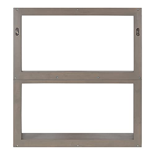 Kate and Laurel Raines Farmhouse 3-Tier Wall Shelf, 25 x 8 x 28, Gray, Decorative Floating Shelves for Wall