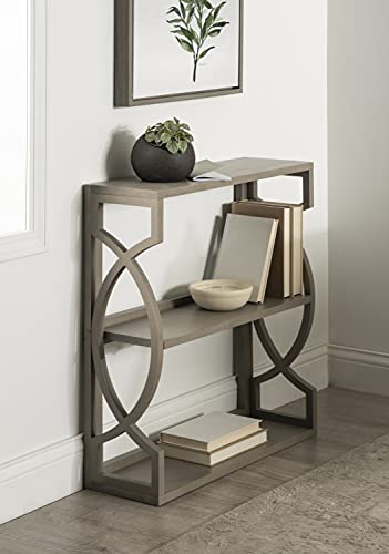 Kate and Laurel Raines Farmhouse 3-Tier Wall Shelf, 25 x 8 x 28, Gray, Decorative Floating Shelves for Wall
