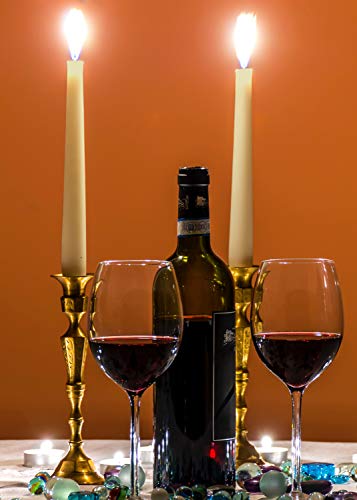 Hyoola Tall Taper Candles - Tapered Candles - Ivory Dripless Candle Sticks - 8 Inch (20cm) - 7 Hour Burn Time (30-Pack)