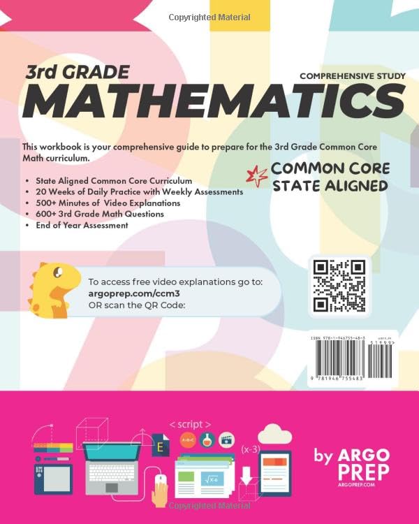 3rd Grade Common Core Math: Daily Practice Workbook - Part I: Multiple Choice | 1000+ Practice Questions and Video Explanations | Argo Brothers (Common Core Math by ArgoPrep)