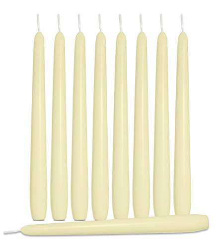 Hyoola Tall Taper Candles - Tapered Candles - Ivory Dripless Candle Sticks - 8 Inch (20cm) - 7 Hour Burn Time (30-Pack)