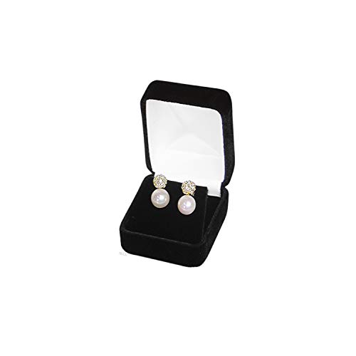 Mooca 2 Pcs Premium Soft Short-Nap Velveteen Covered Metal Earring Box, Jewelry Gift Box, Earring Organizer with 2 Pieces Packers, 1 7/8" W x 2 1/8" D x 1 1/2" H