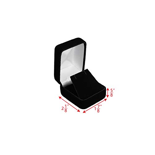 Mooca 2 Pcs Premium Soft Short-Nap Velveteen Covered Metal Earring Box, Jewelry Gift Box, Earring Organizer with 2 Pieces Packers, 1 7/8" W x 2 1/8" D x 1 1/2" H