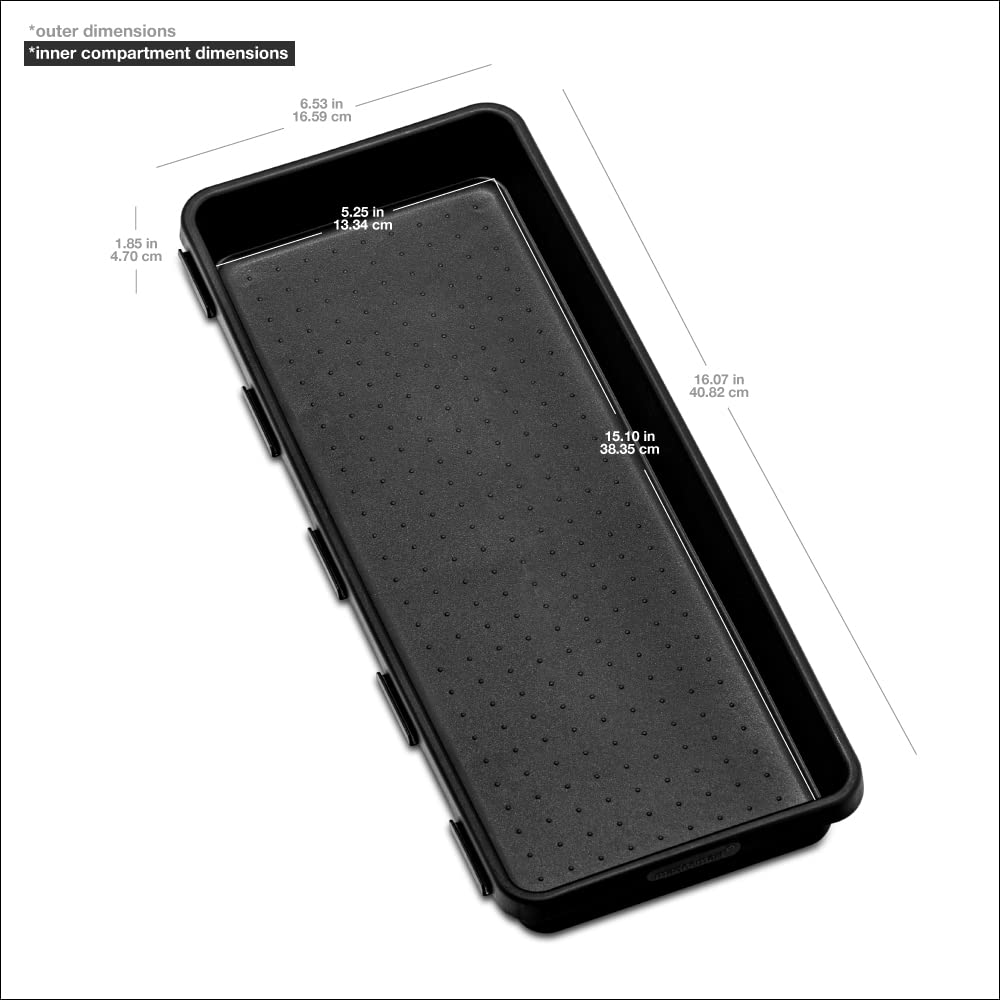 madesmart Antimicrobial 9 x 3 Interlocking Pop in Customizable Multi-Purpose Drawer, One Home Organization, EPA Certified, Pack of 6, Carbon