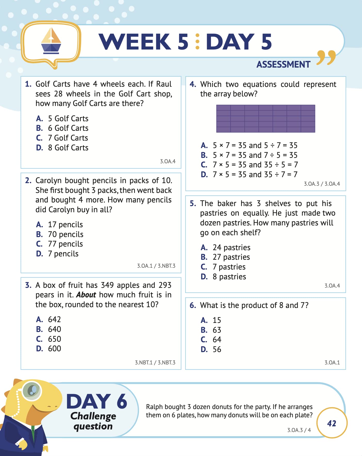 3rd Grade Common Core Math: Daily Practice Workbook - Part I: Multiple Choice | 1000+ Practice Questions and Video Explanations | Argo Brothers (Common Core Math by ArgoPrep)