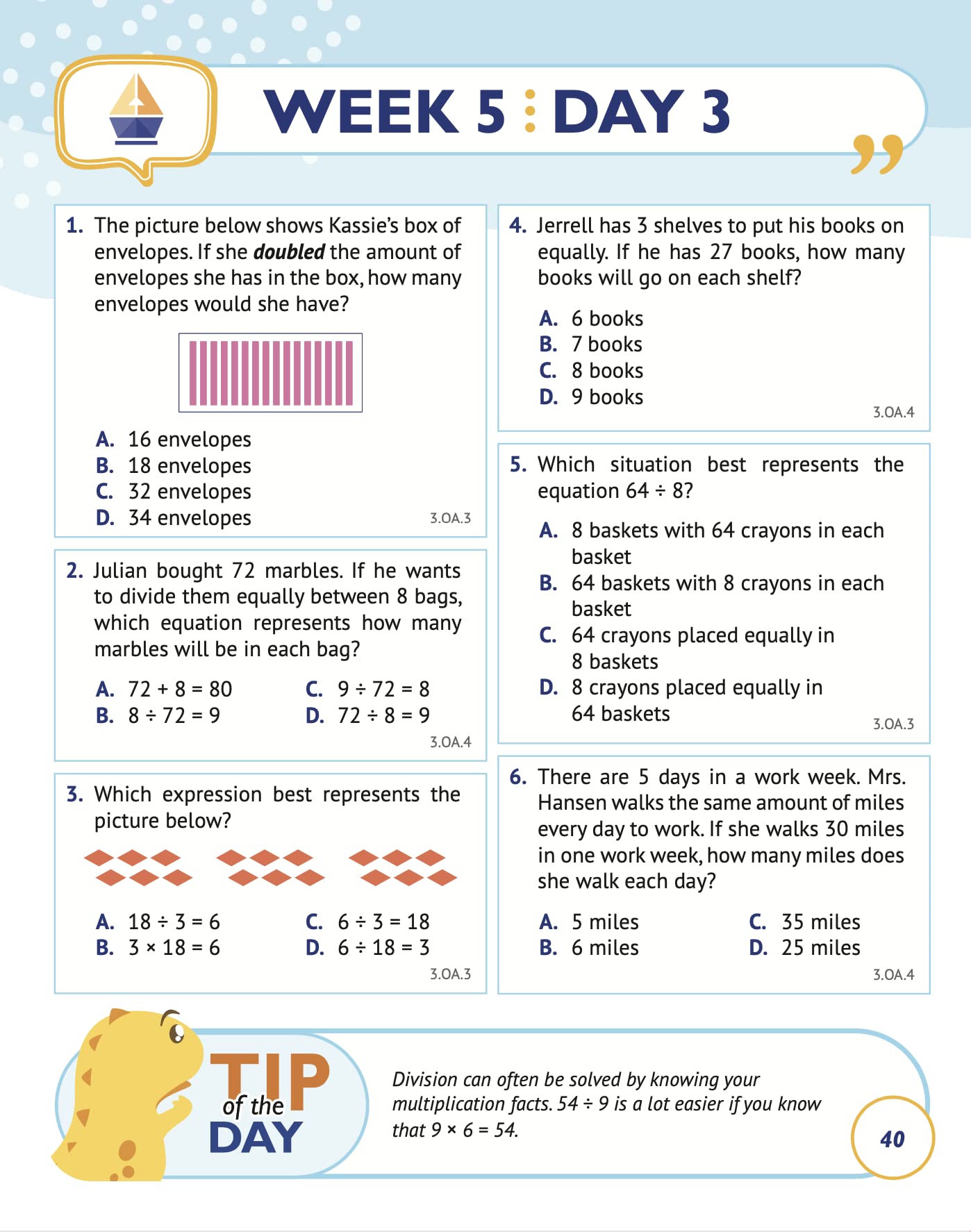 3rd Grade Common Core Math: Daily Practice Workbook - Part I: Multiple Choice | 1000+ Practice Questions and Video Explanations | Argo Brothers (Common Core Math by ArgoPrep)