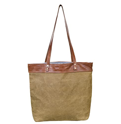 CLA Upcycle Canvas Bag, Handmade Canvas Bag With Leather, Canvas Tote Bag, Canvas Shoulder Bag, Canvas Handbag for Women