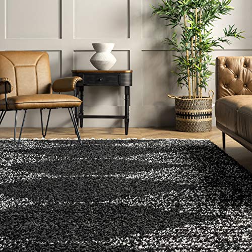nuLOOM Sadie Moroccan Diamond Tassel Shag Area Rug, 3' x 5', Black