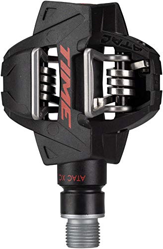 Time ATAC XC 8 Bike Pedals | Dual Sided Clipless | Composite | MTB Gravel XC | Black/Red | Pair