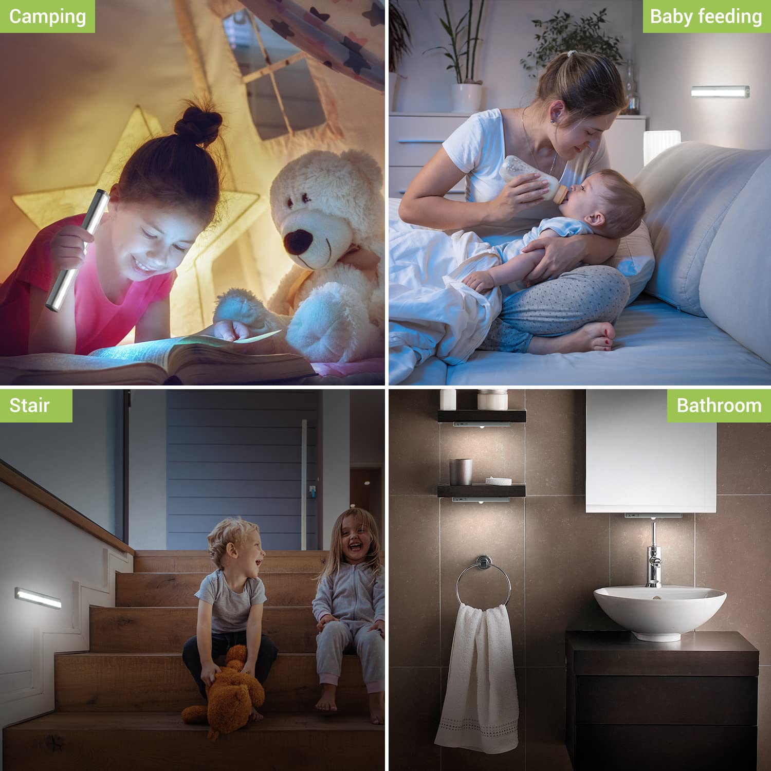 OxyLED Under Cabinet Lights - Battery Operated 10 LED Motion Sensor Closet Lights, Wireless Stick-on Anywhere Motion Sensor LED Strip Lights for Cabinet, Closet, Hallway, Stairs, Pantry