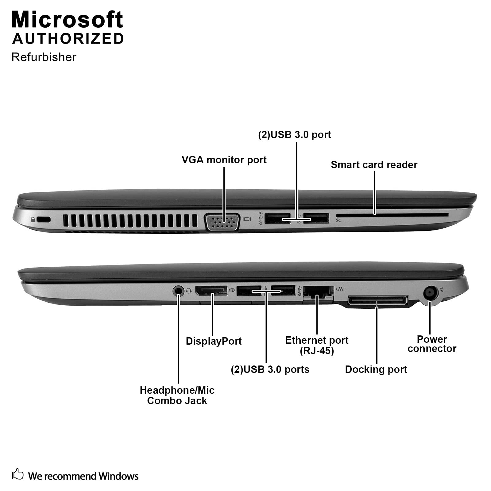 HP EliteBook 840 G2 Notebook PC - Intel Core i5-5200U 2.1GHz 8GB 180GB SSD Webcam Windows 10 Professional (Renewed)