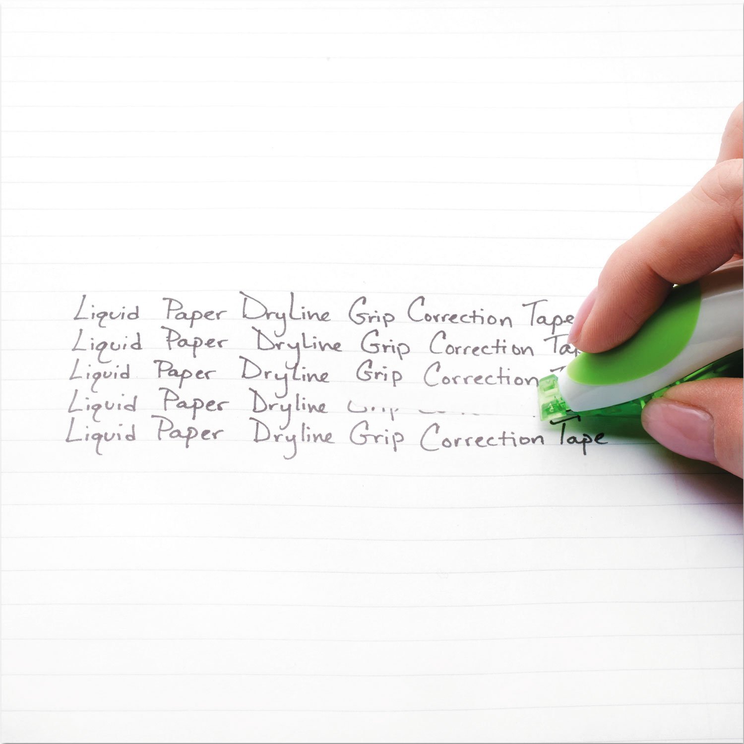 Paper Mate Liquid Paper DryLine Grip Correction Tape, Green, 2 Count