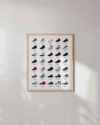 HAUS AND HUES Jordan Sneaker Posters for Guys - Michael Jordan Shoe Poster, Cool Sneaker Wall Art for Bedroom, Dope Hypebeast Poster Sneakerhead Room Decor, Cool Wall Art (12”x16” UNFRAMED)
