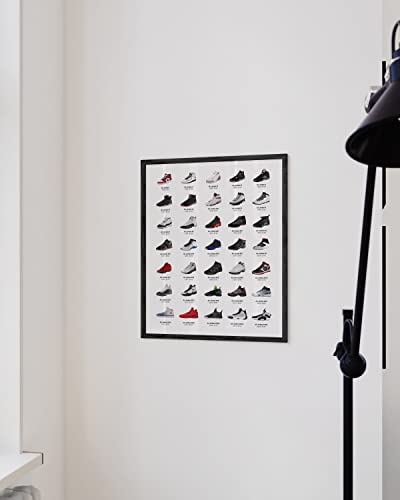 HAUS AND HUES Jordan Sneaker Posters for Guys - Michael Jordan Shoe Poster, Cool Sneaker Wall Art for Bedroom, Dope Hypebeast Poster Sneakerhead Room Decor, Cool Wall Art (12”x16” UNFRAMED)
