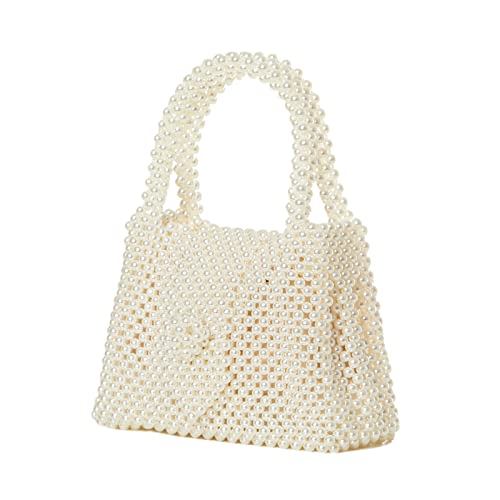 Grandxii Handmade Womens Pearl Tote Bags Handbag Elegant Purses Evening Clutch Wedding Party Travel Bag