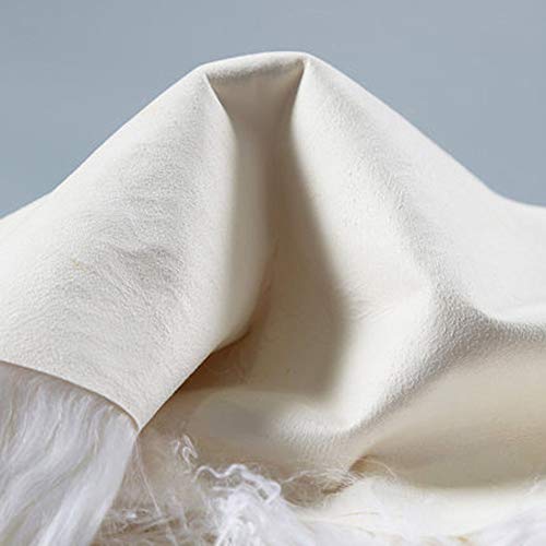 Genuine Tibetan Fur Rug/Ivory White 100% Real Mongolian Sheepskin Hide Pelt Throw Rug Plate Lamb Wool Carpet Curly, 39.5"-41.5" Long