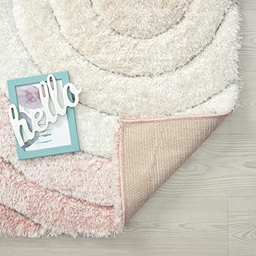 LUXE WEAVERS Pink 5x7 Shag Geometric Area Rug, Modern, Stain Resistant, Easy Indoor Rugs for Bedroom, Living Room