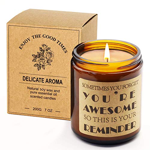 Aromaflare Lavender Scented Candles Gifts for Women Jar Aromatherapy Candle Encouragement Relaxing Gift for Mothers Day, Birthday, Graduation, Anniversary