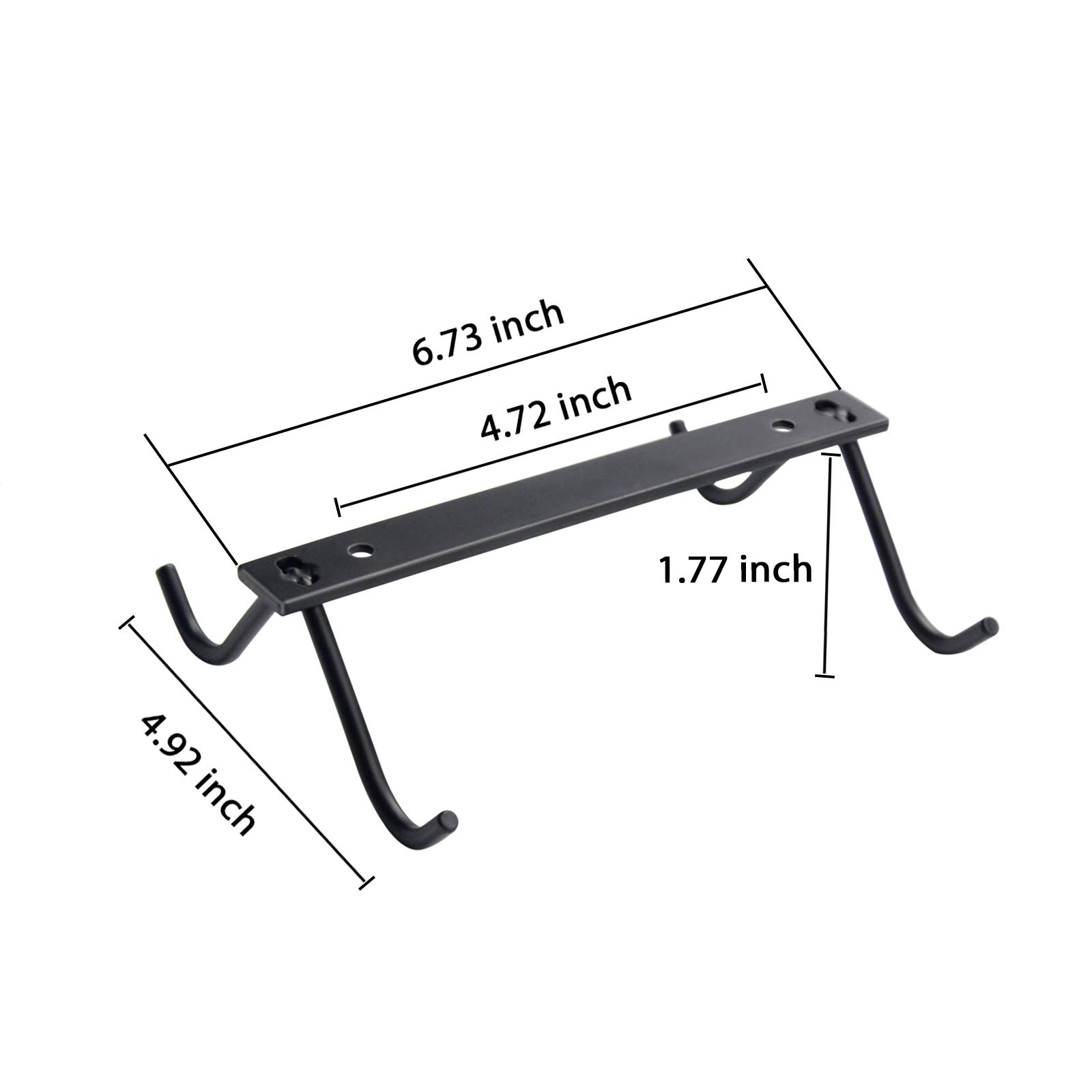 MIHOME Premium Mug Holder Under Cabinet, Cup Rack Under Shelf, Hanging Hooks Rack for Mugs, Coffee Cups, Kitchen Utensils Display, Set of 2 (Black) (2 Pcs-4 Hooks), Medium