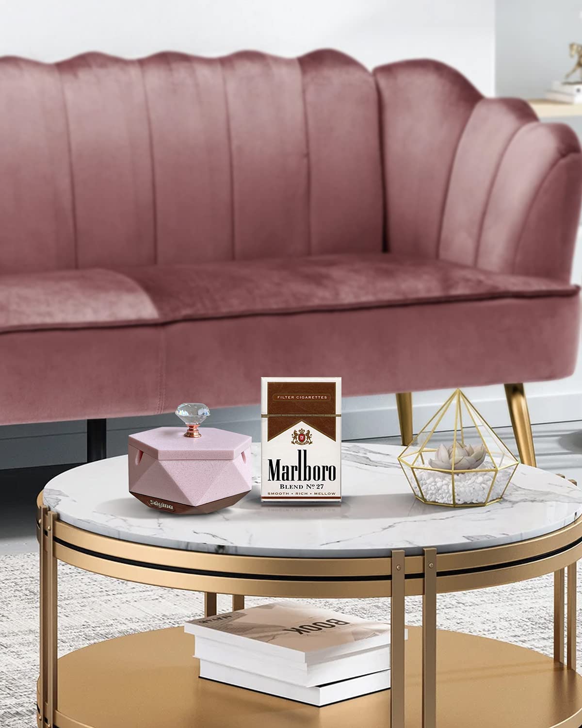 Cute Ashtray for Women, Unique Design Ashtray with Lid and Removable Liner, Easy to Clean, Perfect Pink Ash Trays Indoor, Funny Ashtray Gift for Cigarette Smokers