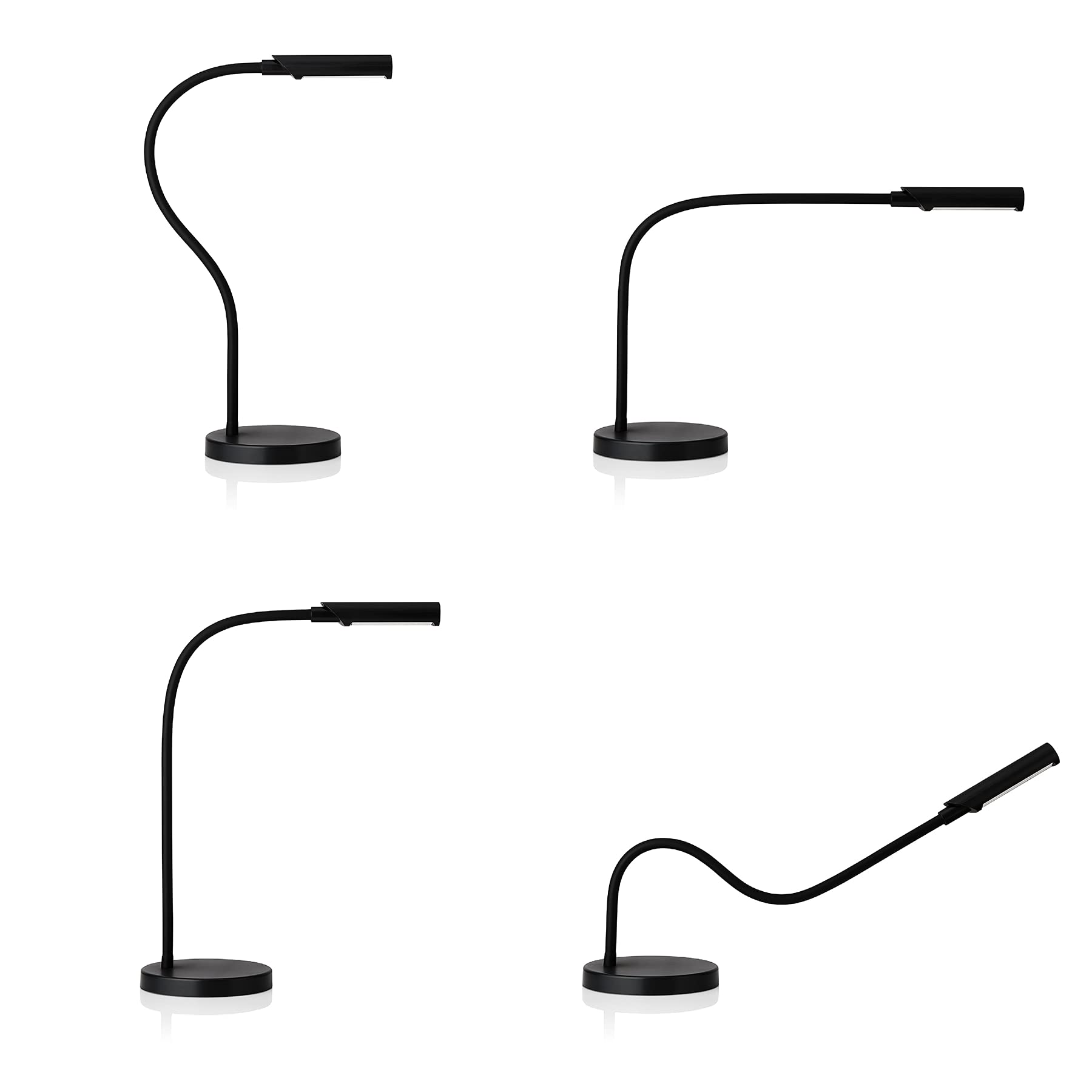 Reliable UberLight Flex 4200TL Task Light β LED Portable Desk Light with Round Base, USB Connection, 26.5β Flexible Gooseneck, 270Β° Rotational Head, and up to 60,000 Hours of Use (Black)